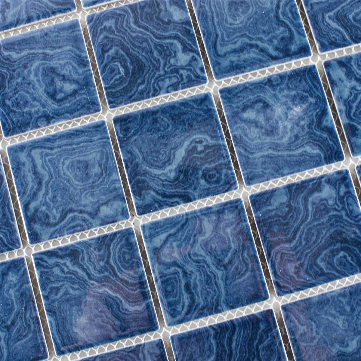 Muestra Cerámica Azulejos De Mosaico David Azul Uni