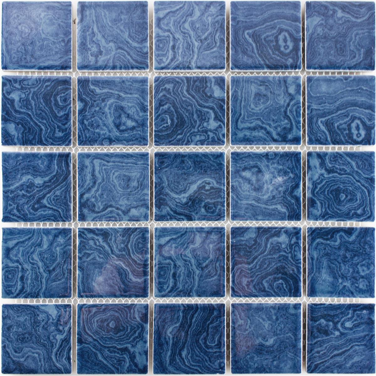 Muestra Cerámica Azulejos De Mosaico David Azul Uni