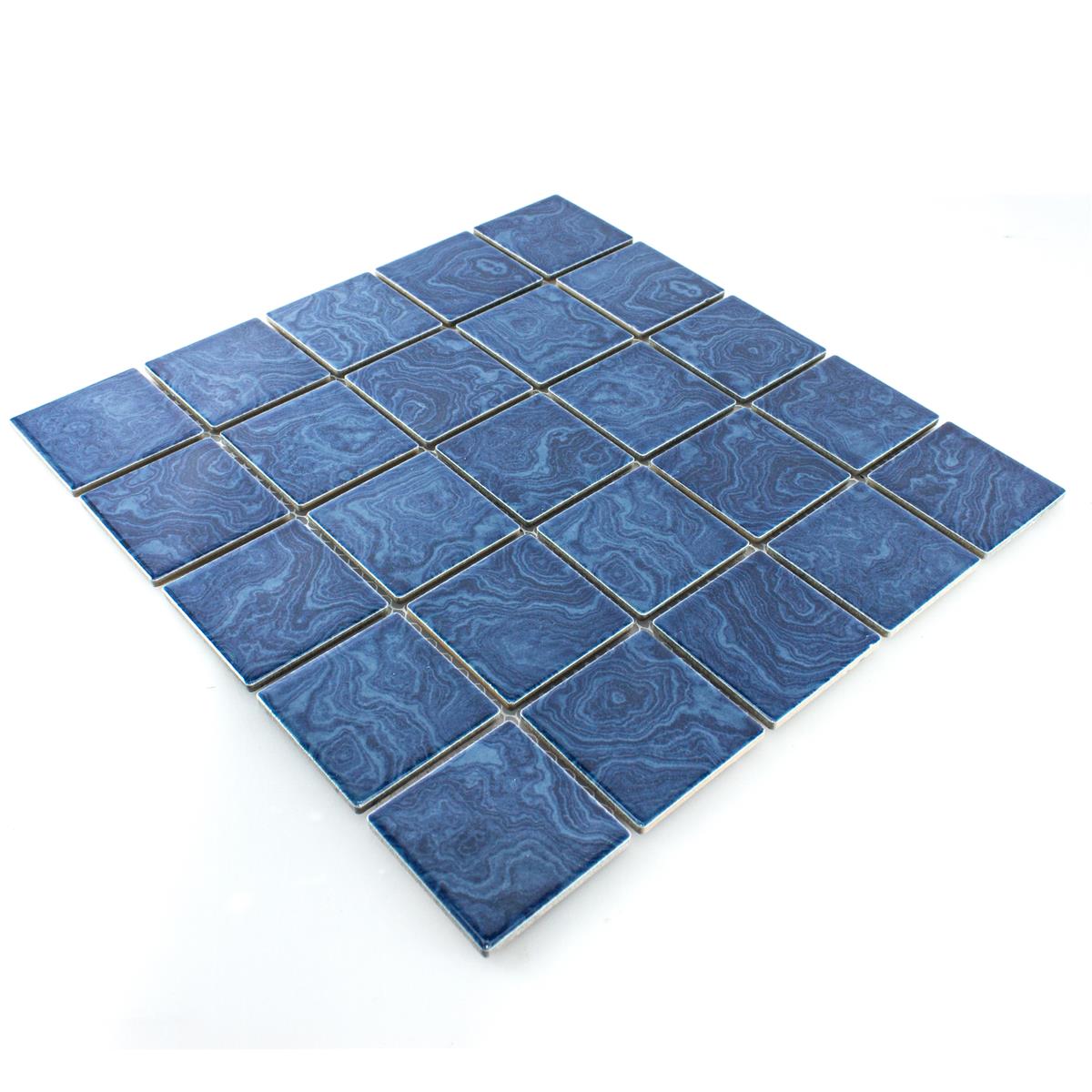 Muestra Cerámica Azulejos De Mosaico David Azul Uni