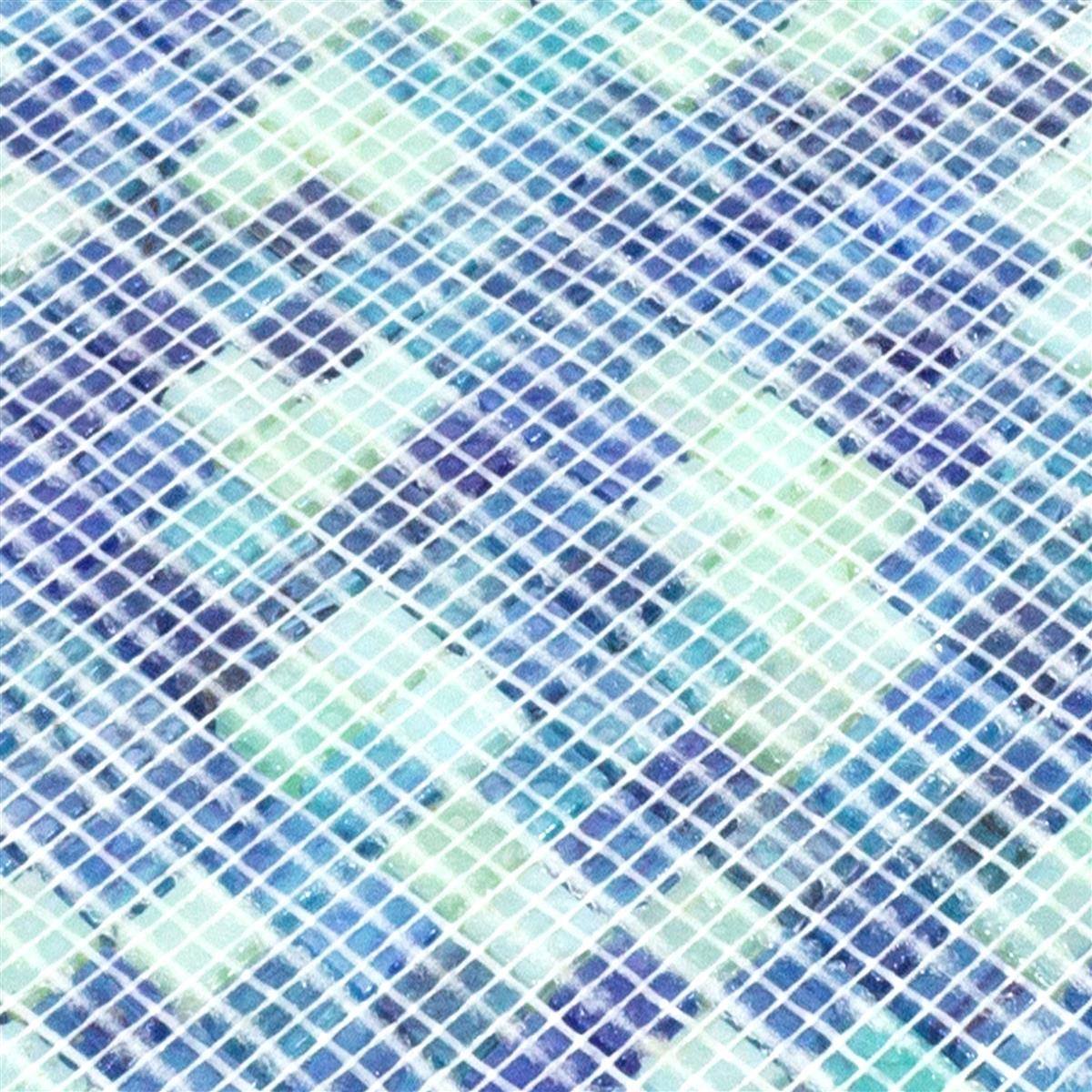 Mosaico de Cristal Azulejos Carla Azul Turquesa