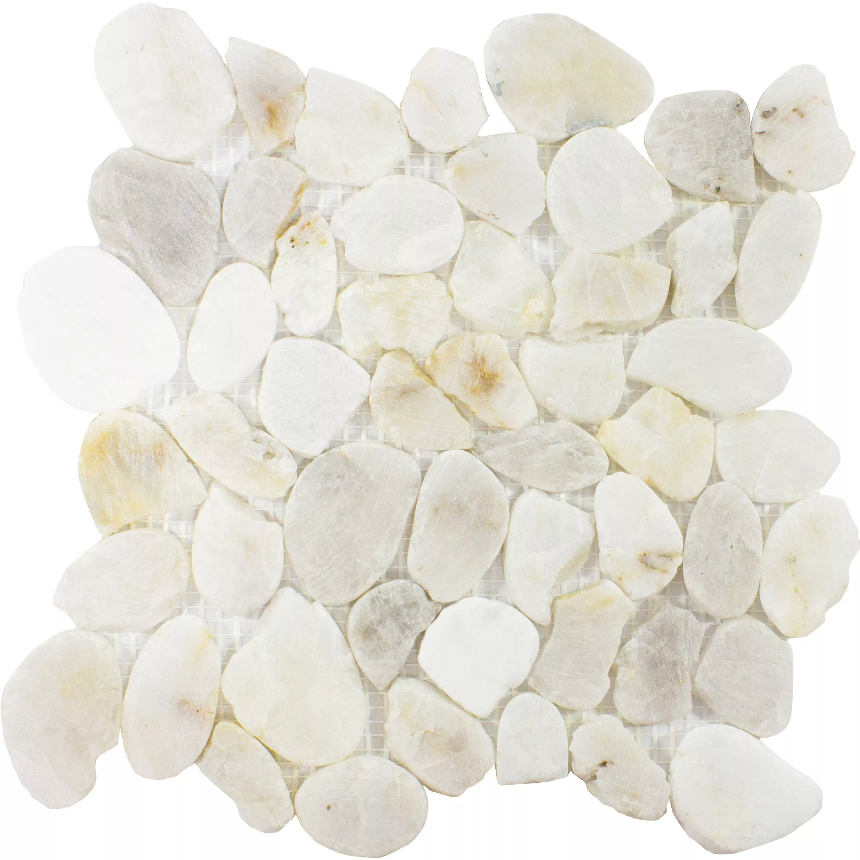 Guijarro de Río Mosaico Piedra Natural Riva Blanco